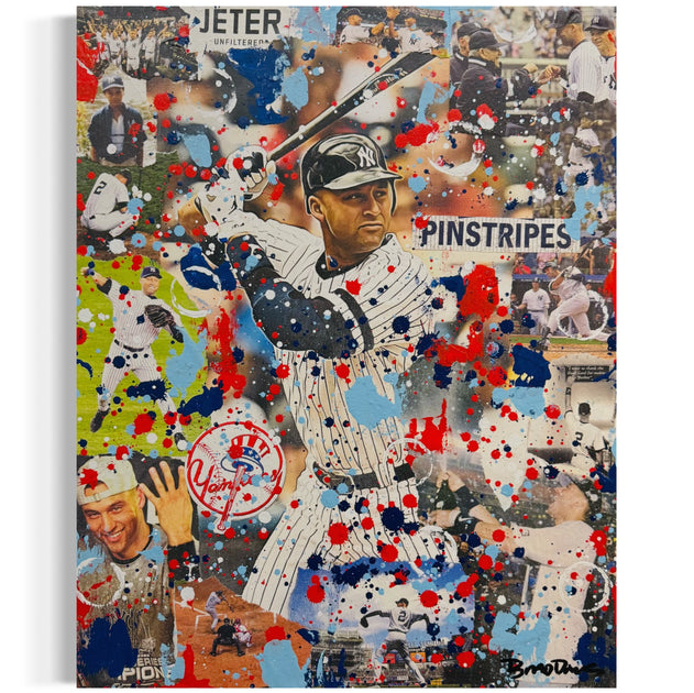 Derek Jeter, 2025. Original 1/1 Art on 16x20x1.5in Canvas – Brad Davis Art