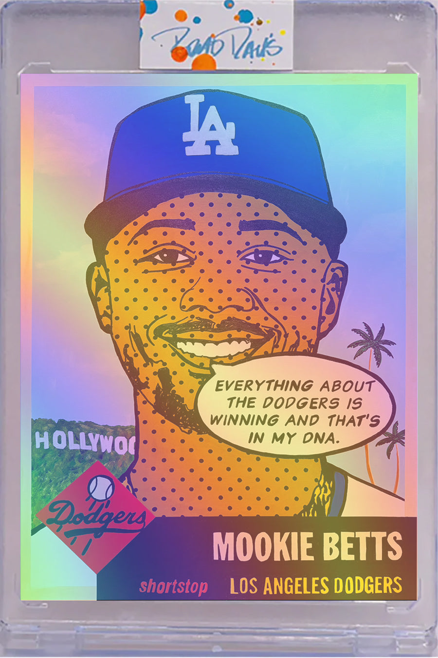 Mookie Betts 1953 “Throwbacks” Card Art Foil /5 – Brad Davis Art